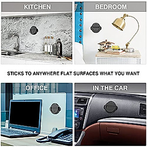 FadyDail 2 Pack Socket Phone Mount for Car Holder Silicone Grip with Phone Line Clip for Collapsible Socket User Used on Dashboard, Home, Office, Kitchen, Wall Compatible with iPhone Samsung (Black)