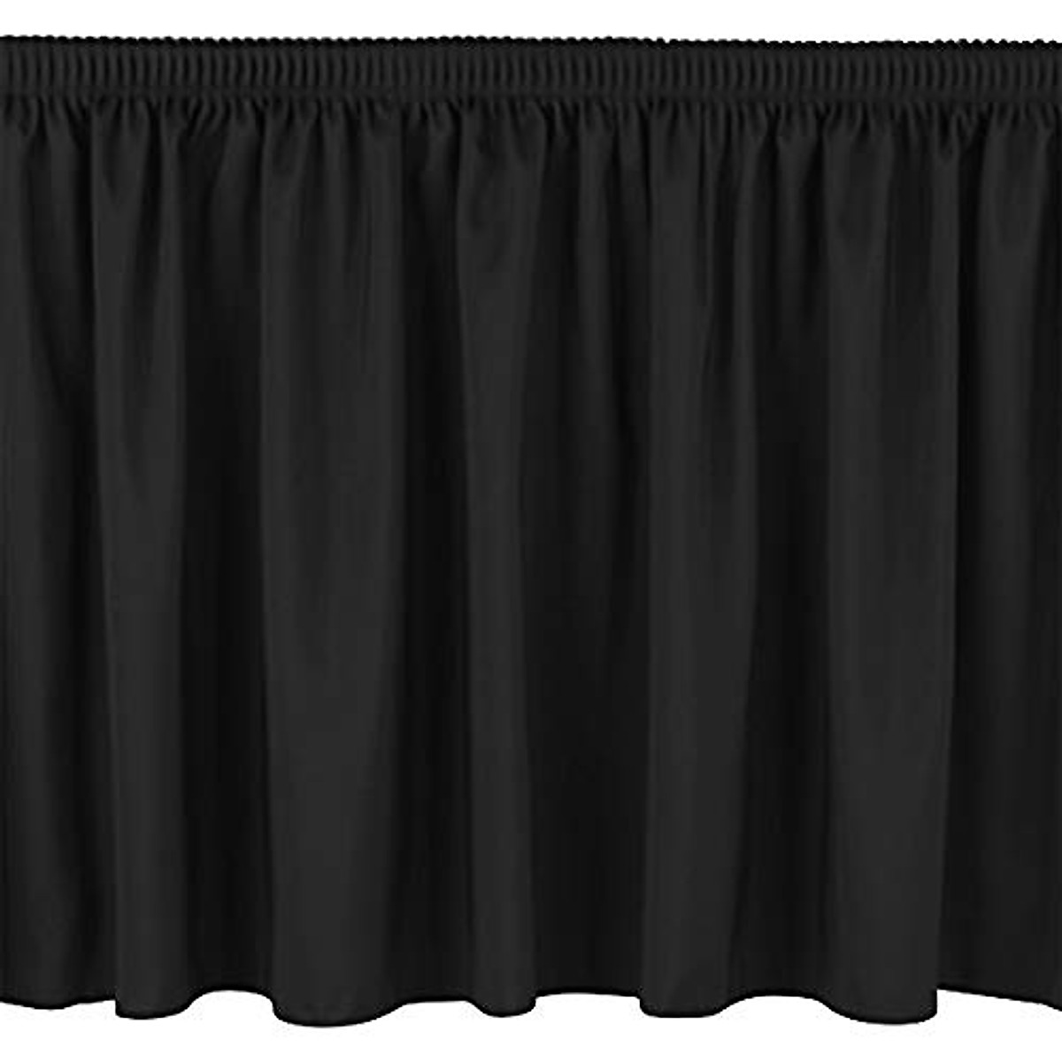 DecorRack Table Skirt, 29 in x 14 ft -BPA Free- Plastic Tableskirt, Disposable, Reusable, Rectangular Tablecloth Skirt, Black (1 Pack)
