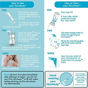 HiccAway Hiccup Straw - Stops Hiccups Naturally & Fast - As Seen On Shark Tank - Clinically Proven Relief for All Ages, Children & Adults - Safe, Lightweight, & Reusable (HiccAway Blue) 1 Pack