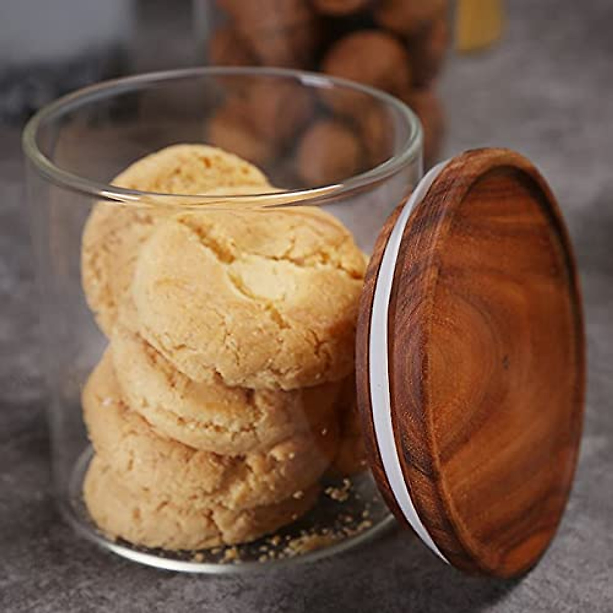 Mason Jars Mason Jars Glass Canister Jars Glass Kitchen Canisters with Airtight Bamboo Lid Cylinder Storage Containers for Flour Sugar Coffee Cookie Candy Snack and More 9. 5x13. 2 Terrarium/183 ( Col