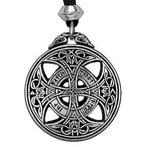 Pewter Large Celtic Love Knot Pendant Rune Necklace - 1 3/8 Inch Diameter