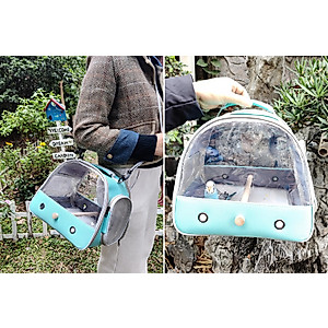 Small Bird Travel Cage Carrier, Portable Small Bird Parrot Parakeet Carrier with Standing Perch and Comfy Mat (NO Tray), Bird Carry Transport Bag for Vet Visit Shopping and Outdoor Adventure.