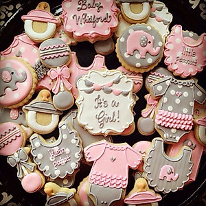 JUMUU Baby Shower Theme Buggy Rocking Horse Bottle Cookie Cutter (7 Piece Set)