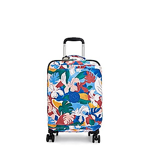 Kipling Spontaneous S Softside Spinner Wheel Luggage, Cabin Sized, Elastic Straps, Botanical PRT, 13''L x 20.75''H x 8.25''D