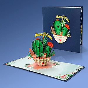 CUTPOPUP Happy Birthday Card Pop Up, 3D Greeting Card (Cactus)