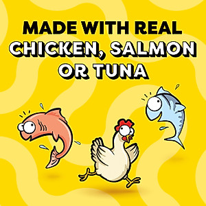 Temptations Creamy Puree with Beef Liver, Salmon, Chicken, and Tuna Squeezable Lickable Wet Cat Treat Variety Pack, 0.42 oz. Tubes, Pack of 48