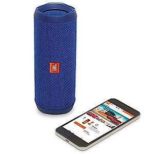 JBL Flip 4 IPX7 Waterproof Wireless Portable Bluetooth Rechargeable USB Speaker (Blue) (Renewed)