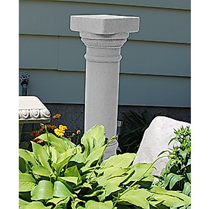 EMSCO Group Greek Column Statue – Natural Granite Appearance – Made of Resin – Lightweight – 32” Height