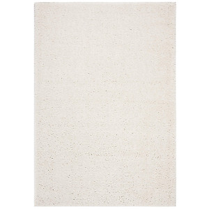 SAFAVIEH August Shag Collection Area Rug - 8' x 10', Ivory, Solid Design, Non-Shedding & Easy Care, 1.2-inch Thick Ideal for High Traffic Areas in Living Room, Bedroom (AUG900C)