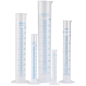 FOMIYES Measuring Cups Plastic 5pcs Plastic Measuring Cylinder Set-50ml/100ml/250ml/500ml/1000ml Graduated Cylinder Safety Cylinder for Laboratory Liquid Measuring Cups