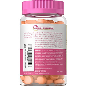 Carlyle Hair Skin and Nails Vitamins | 75 Gummies | with Biotin and Collagen | Gummy Supplement for Women | Strawberry Flavor | Non-GMO, Gluten Free