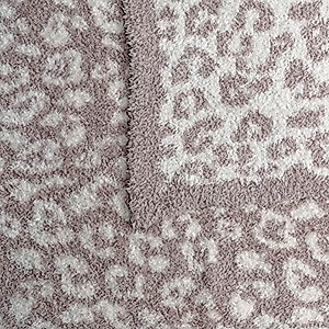 Super Soft Plush Leopard Blanket for Couch Lightweight Warm Fluffy Reversible Cheetah Throw Blanket for Sofa Bed Travel, Cream