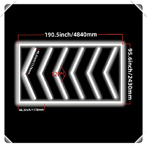 SENKOYU Auto Repair LED Garage Light, V-Shaped 6 Arrows Grid System LED Garage/Workshop Light, White Bezel, 42240 Lumens 6500K 420W IP54, AC 100-240V (190.5 x 95.6inch)