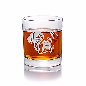 English Bulldog Dog Face Round Rocks Glass - Bulldog Gift, English Bulldog, Bulldog Glass, Bulldog Gift