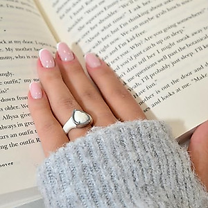 Rinfit Silicone Rings Women - Promise Ring, Silicone Wedding Bands for Her - Metal Framed Silicone Pear -Pack F: White/Silver, Size 7