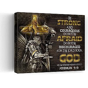 Jesus Bible Verse Wall Art Christian Cross Lion Motivational Wall Religion Jesus Inspirational Scripture Painting Artwork Living Room Bedroom Church Wall Decor Framed Ready to Hang 16x12 Inch