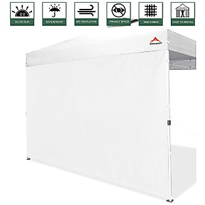 EMSCANOPY SunWall for 12x12 Canopy Frame, 3 Pack Sidewall Only, (Red)