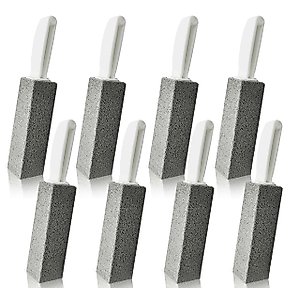 [8 Pack] Pumice Stone for Toilet Bowl Cleaning with Handle, Pumice Stone Toilet Cleaning Brush, Also Removes Limescale, Calcium Buildup and Hard Water Rings