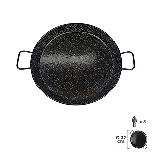 Garcima 13-Inch Enameled Steel Paella Pan, 32cm