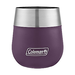 Coleman Claret Insulated Stainless Steel Wine Glass, Violet, 13 oz.