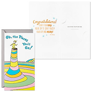 Hallmark Dr. Seuss Graduation Card Money Holders or Gift Card Holders (Oh, the Places You'll Go! 6 Cards with Envelopes) for High School, Kindergarten, Middle School, College and College Graduates