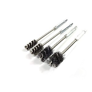 4 Piece Stainless Steel Wire Brush for ports, tubes, bearings and other common wire brush applications Power Drill Impact Driver - Hex Shank
