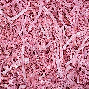 MagicWater Supply Crinkle Cut Paper Shred Filler (2LB) for Gift Wrapping & Basket Filling - Diamond Light Pink