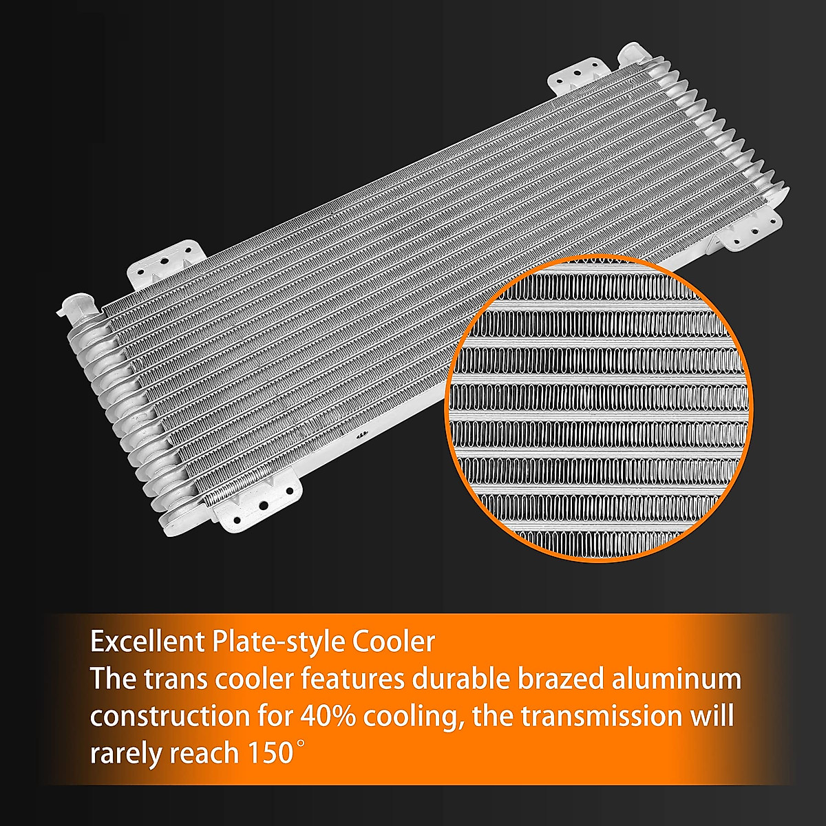 Low Pressure Drop Transmission Oil Cooler Kit Max 40K GVW Replaces# LPD47391, 47391 - Silver