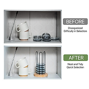 TelKeen 2PC Tumbler Lid Organizer, Detachable Cup Lid Organizer for Simple Modern Tumbler/Yeti Tumbler/Stanley Tumbler Lids, Holds up to 20 Lids, Cup Organizer for Kitchen Organizers and Storage