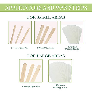 Clean + Easy Sensitive Microwave Kit for Face & Body, All-in-One Waxing Essentials for Full Body Hair Removal Treatment, Soft Wax, Easy to Prepare, Convenient to Use, Safe for Delicate Skin, 10-Pc