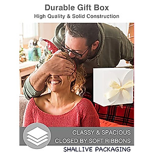 Shallive 6x6x4 Inch 24 Pcs White Boxes Small Gift Boxes with Lids and Ribbons Paper Bridesmaid Proposal Boxes Truffle Craft Cookie Boxes Candle Packaging Empty Box for Wedding Bridal Shower Christmas Holiday Birthday Gift Wrapping