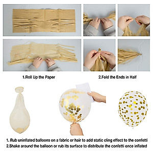 Amandir Rose Gold Birthday Party Decorations Kit, Confetti Foil Rose Gold Balloons Happy Birthday Banner Tassels Metallic Fringe Curtains 30th 40th 50th 60th Birthday Mother's Day Supplies for Women