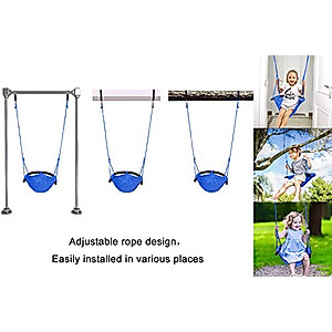 Swing Seat for Kids Heavy Duty Rope Play Secure Children Swing Set,Perfect for Indoor,Outdoor,Playground,Home,Tree,with Snap Hooks and Swing Straps,440 lbs Capacity,Blue