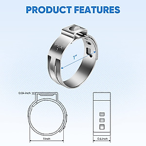 TICONN PEX Clinch Clamps Crimping Tool for 304 Stainless Steel PEX Clamp Rings, PEX Pipe Tubing Connection (Tool only)