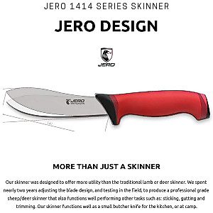 Jero Pro Series TR Deer Skinner - Perfect Hunting and Camp Knife - Soft Grip Handle With German High-Carbon Stainless Steel Blade - 5.5" Blade With Slight Upsweep - Made In Portugal