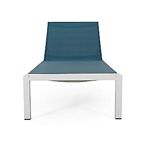 Christopher Knight Home Vicky Coral Outdoor Chaise Lounges (Set of 2), Blue and White