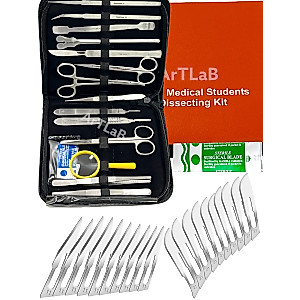 New Premium Stainless Steel Biology Lab/Anatomy/Medical Student Dissection Kit Set - Scalpel Knife Handle,Blades, Forceps, Scissors and Tweezers- Medical Students and Veterinary (Set of 34 Each)