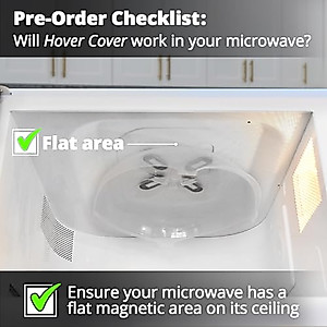 HOVER COVER Magnetic Microwave Cover for Food | Clear Microwave Splatter Cover | Microwave Plate Cover with Steam Vents | Food Grade Dish Cover | BPA-Free | Dishwasher Safe | Black
