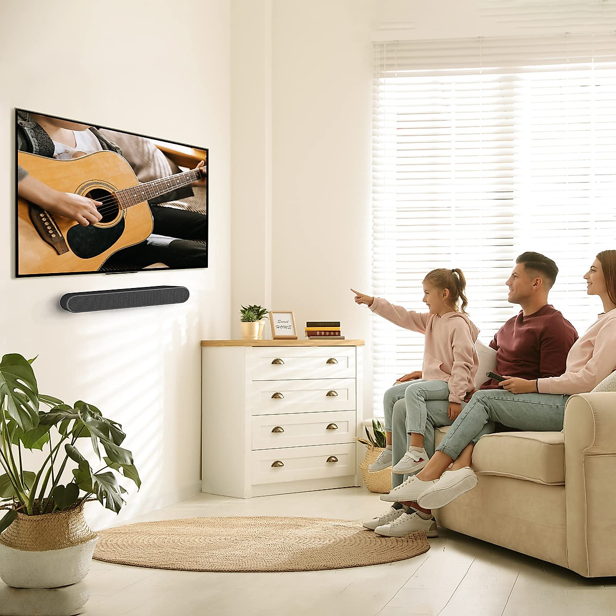 WALI Soundbar Mount for Sonos Ray, Floating Wall Mounting Bracket for Sonos Ray Essential Sound Bar Under TV with Hardware Kit (SON004-B), Black