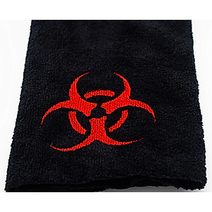 Embroidered Biohazard Symbol Hand Towel - Plush and Absorbent