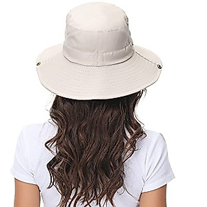 Summer Sun Hat Women Wide Brim Breathable Outdoor Hiking Hat Summer Fishing Hat with Adjustable Drawstring