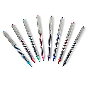 uniball Vision Rollerball Pens with 0.7mm Fine Point, Black, 4 Count