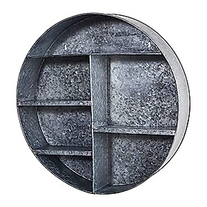 Nearly Natural 18in. Galvanized Circular Metal Wall Mounted Shelf with Four Tier Shelves