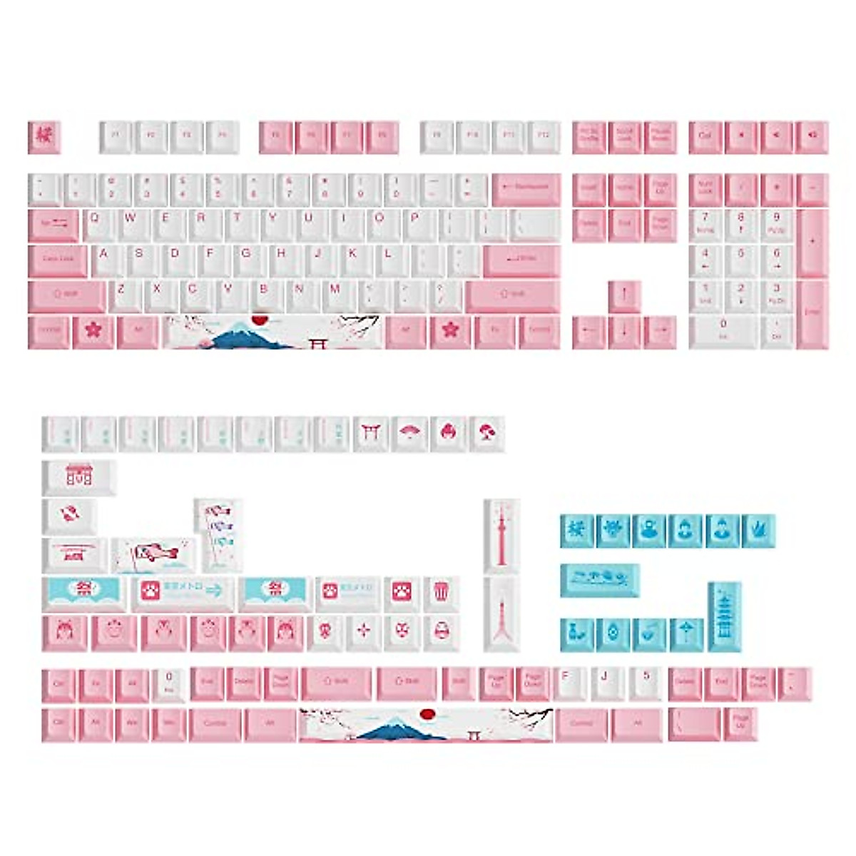 Akko World Tour Tokyo R2 185-Key Cherry Profile Dye-Sub PBT Keycaps Set for Mechanical Keyboards (English Version)