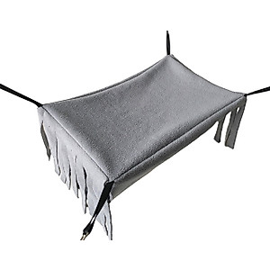Vedem Guinea Pig Ferret Fleece Bunkbed Hammock Small Animals Cage Hanging Tunnel Hideout for Rat, Chinchilla, Squirrel (Grey)