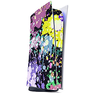 PlayVital Watercolour Splash Full Set Skin Decal for ps5 Console Digital Edition, Sticker Vinyl Decal Cover for ps5 Controller & Charging Station & Headset & Media Remote