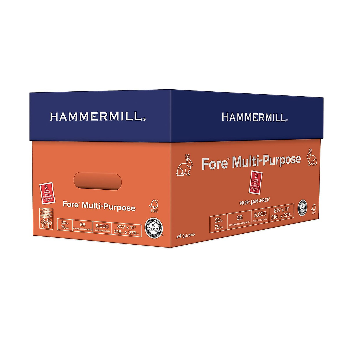 Hammermill Printer Paper, Fore Multipurpose 20 lb Copy Paper, 3 hole - 1 Ream (500 Sheets) - 96 Bright, Made in the USA
