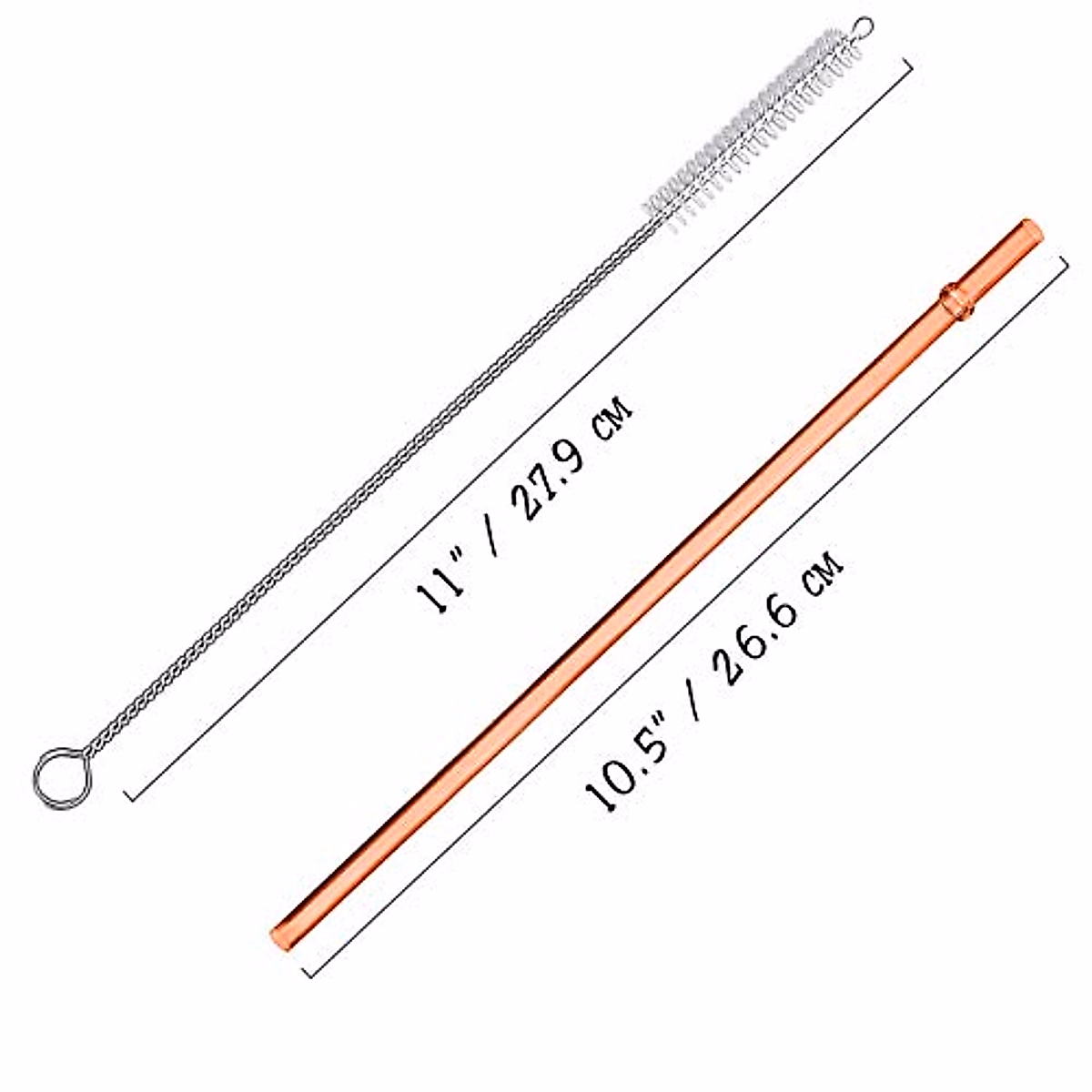 BaHoki Essentials Reusable Eco Friendly Colored Drinking Straws - Great for Drinking Smoothies and Shakes - with Deep Cleaning Brush, Long Acrylic Straw Set for Tumblers - 8 Pack