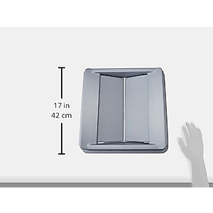 Rubbermaid Commercial Products Untouchable Container Trash Can/Wastebasket Lid, Gray, Square Swing Top, Compatible with 35/50 Gallon Untouchable Square Containers