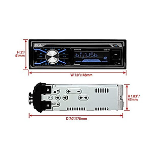 BOSS Audio Systems 508UAB Car Stereo System - Single Din, Bluetooth Audio and Calling Head Unit, Aux-in, USB, Built-in Microphone, CD Player, AM/FM Radio Receiver, Hook Up To Amplifier